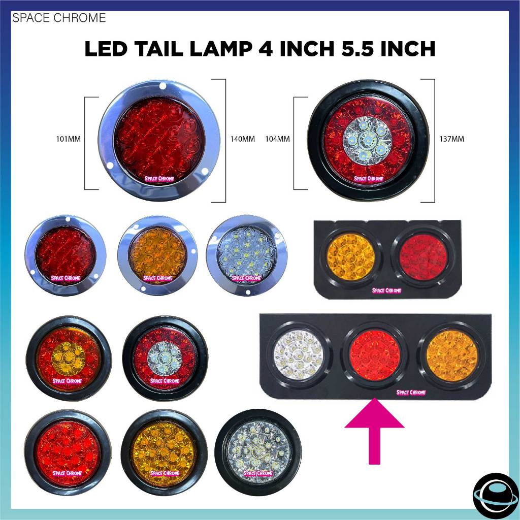 LED TAIL LAMP TRUCK LORI 24V 4INCH 5.5INCH ROUND TAIL LAMP SIGNAL LAMP ...