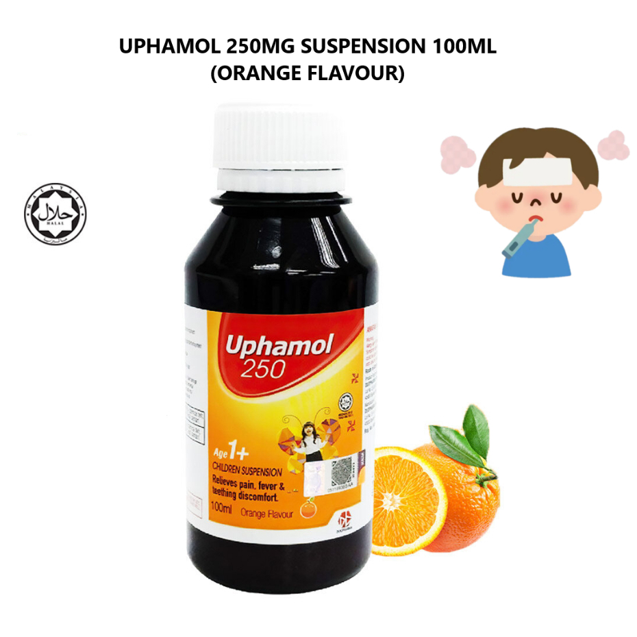 UPHAMOL 250 SUSPENSION ORANGE 100ML (paracetamol syrup) | Shopee Malaysia