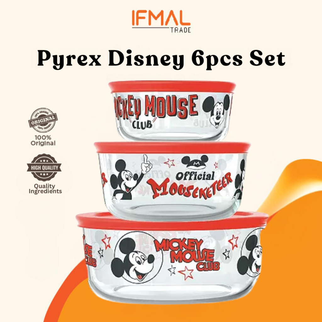 Pyrex Disney's Mickey Mouse Club 6 pieces set | Original | IFMAL ...