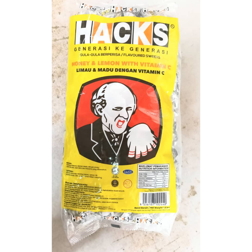 Hacks Candy Honey & Lemon with Vitamin C 1.8kg | Shopee Malaysia