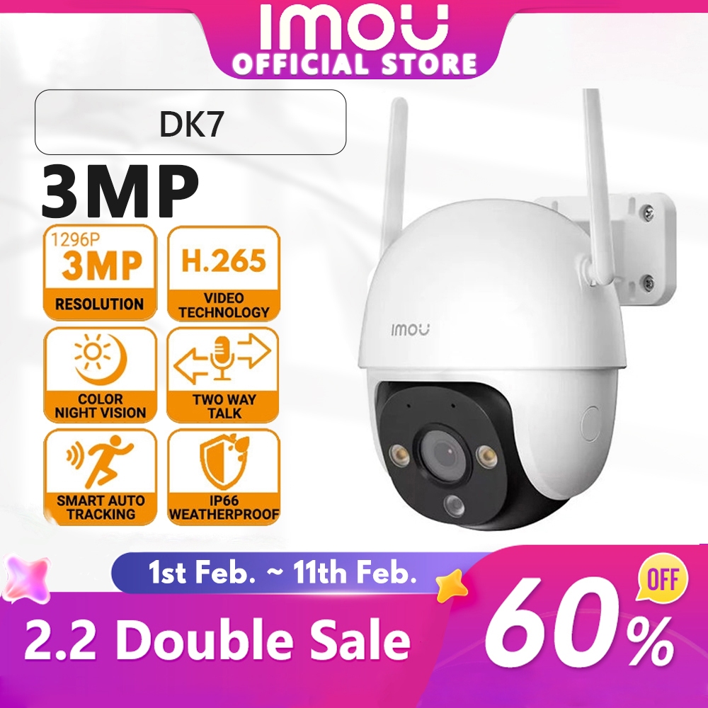 IMOU DK 7 3MP 1296P Smart Color Night Vision Two Way Talk Motion Detection IP66 DK7 Outdoor WiFi ...
