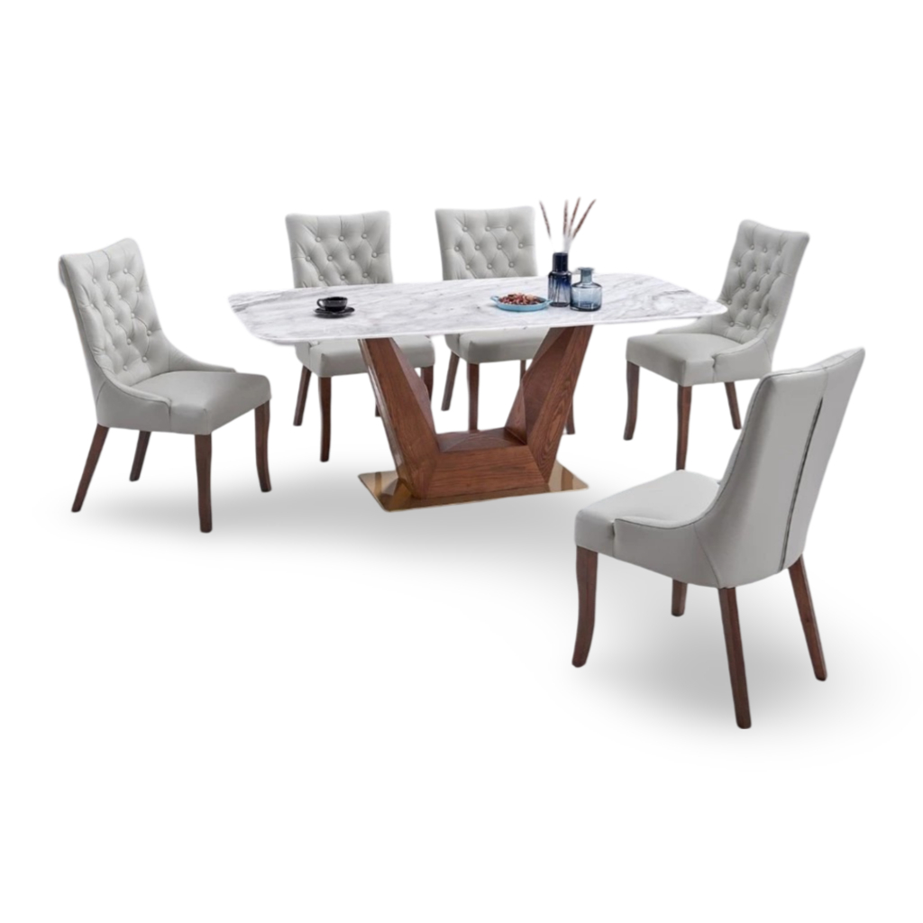 Dining Set 1+6 Crystal Marble Top /Meja Makan | Shopee Malaysia