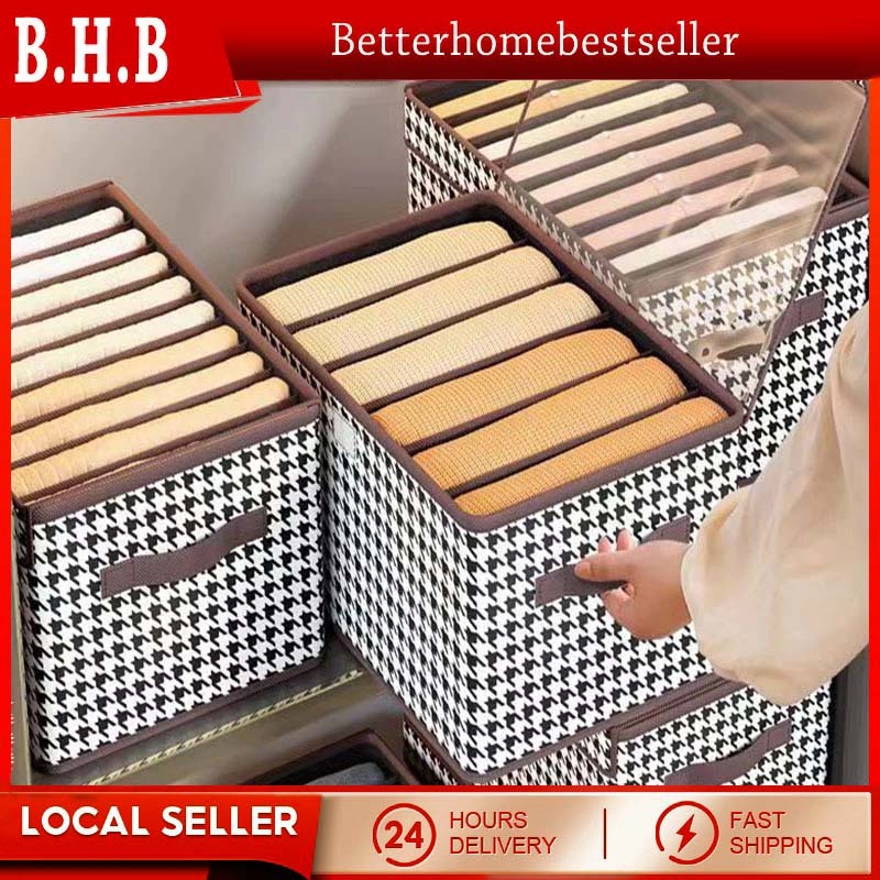 Grids Underwear Tudung Clothes Organiser Box Stackable Wardrobe Drawer ...