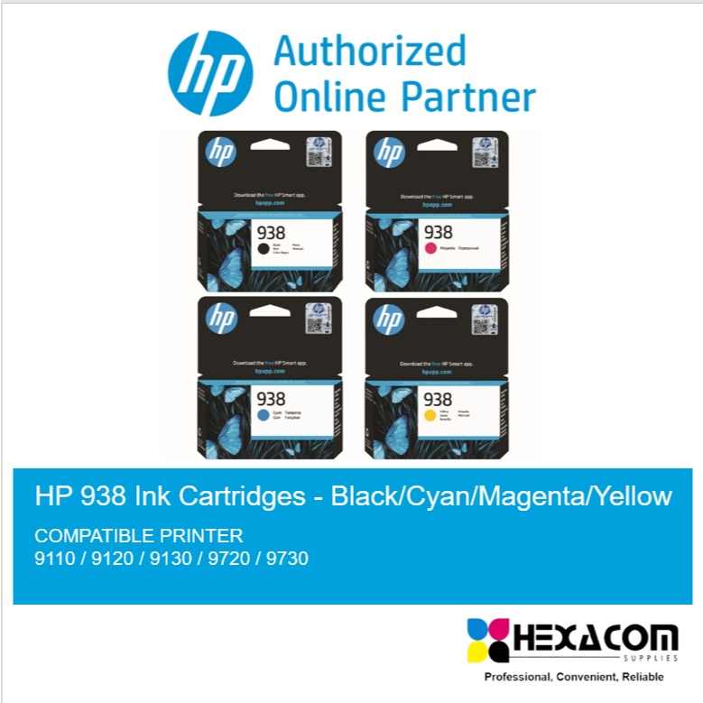 HP 938 / 938e EvoMore Black / Cyan / Magenta / Yellow Original Ink ...