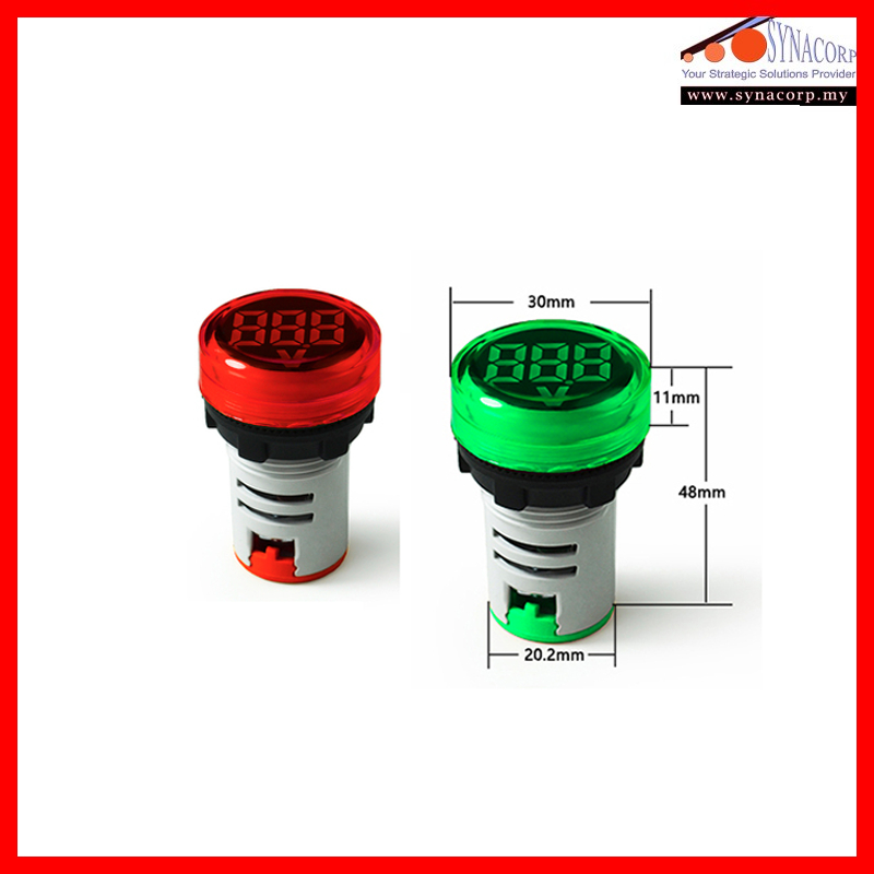 Digital Display AC Voltmeter 50-500VAC 22mm | Shopee Malaysia