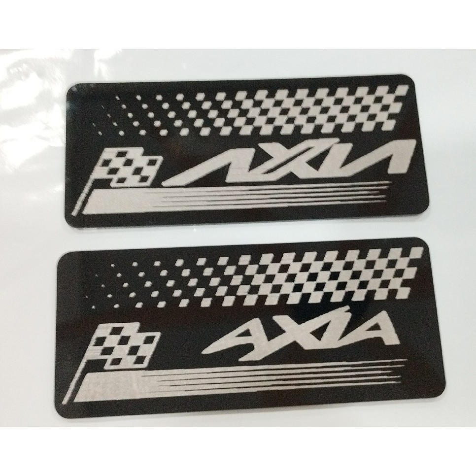 perodua axia emblem chequered flag new | Shopee Malaysia