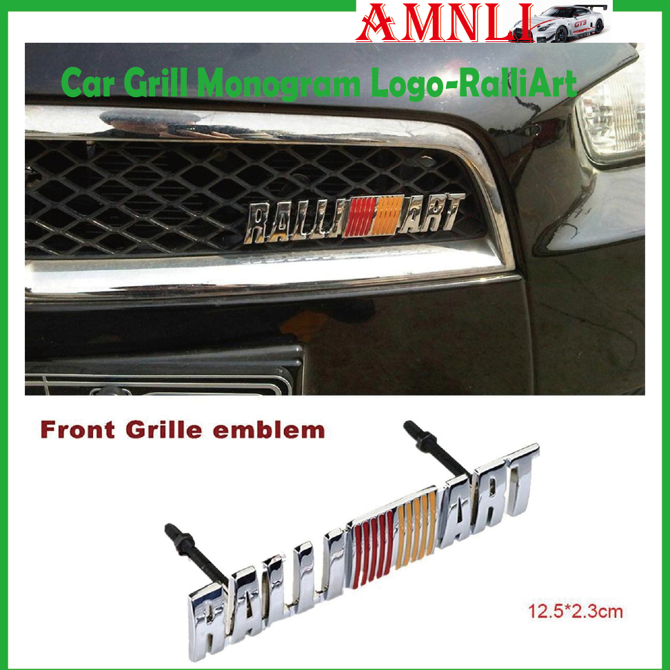 3D Metal RALLI ART ralliart Logo Car Stickers Decals Front Hood Grill ...