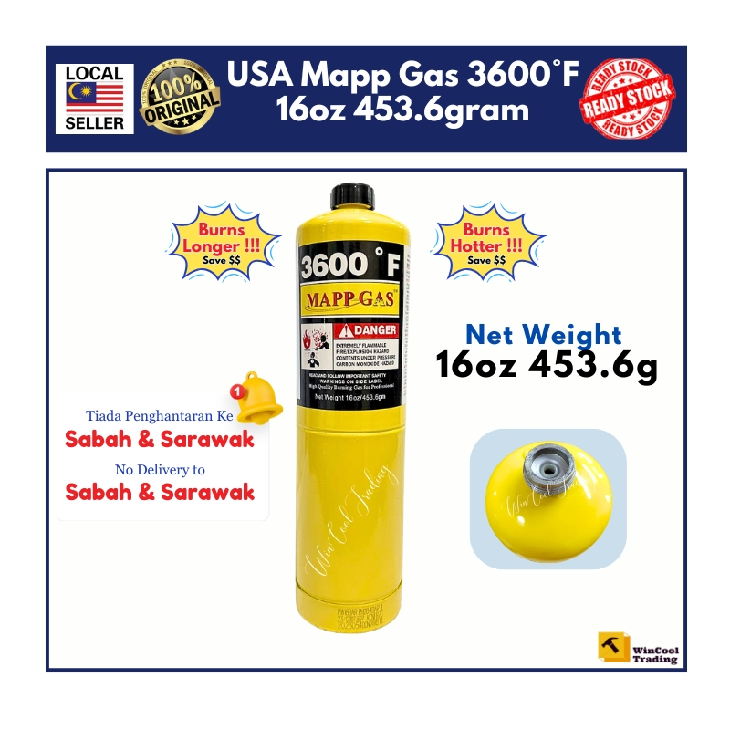 MAPP GAS 16OZ. 453g/14OZ. 400g (MAP PRO 3600F) | Shopee Malaysia