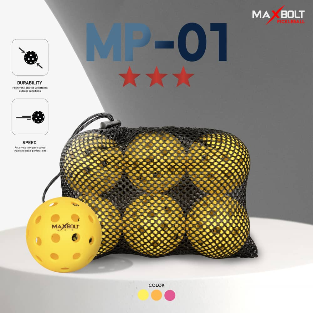 MAXBOLT MP-01 MODEL PICKLEBALL BALL 6-IN-1 Pack (3 Color) | Shopee Malaysia