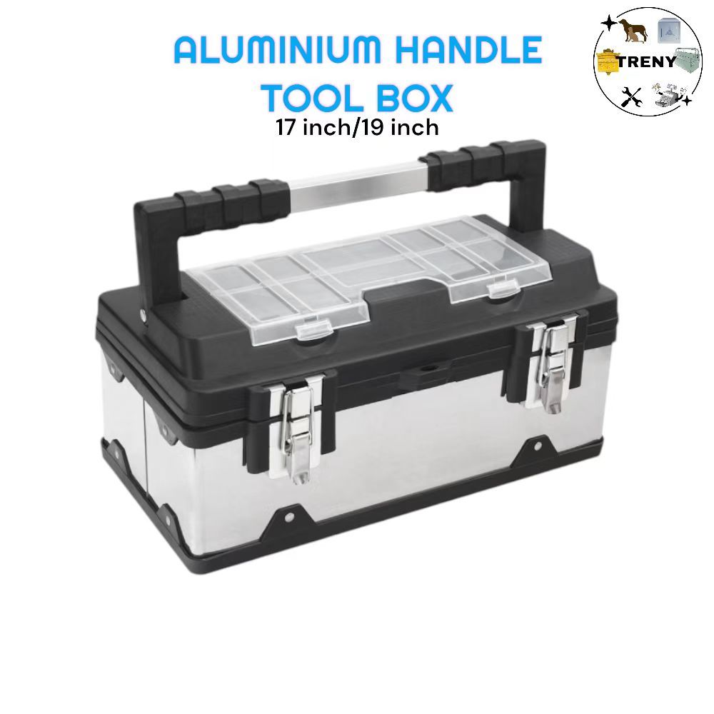 TRENY Stainless steel tool box PVC/ Iron Tool Box With Aluminum Handle ...