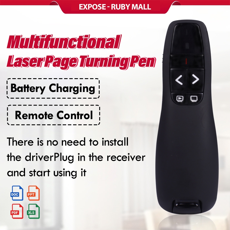 Page Turning Pen 2.4Ghz PPT Wireless Presenter Remote Control USB PC ...