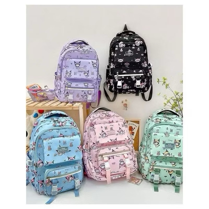 Beg Sekolah Kuromi 44cm - Beg Aesthetic Korean Style Pelajar Rendah dan ...
