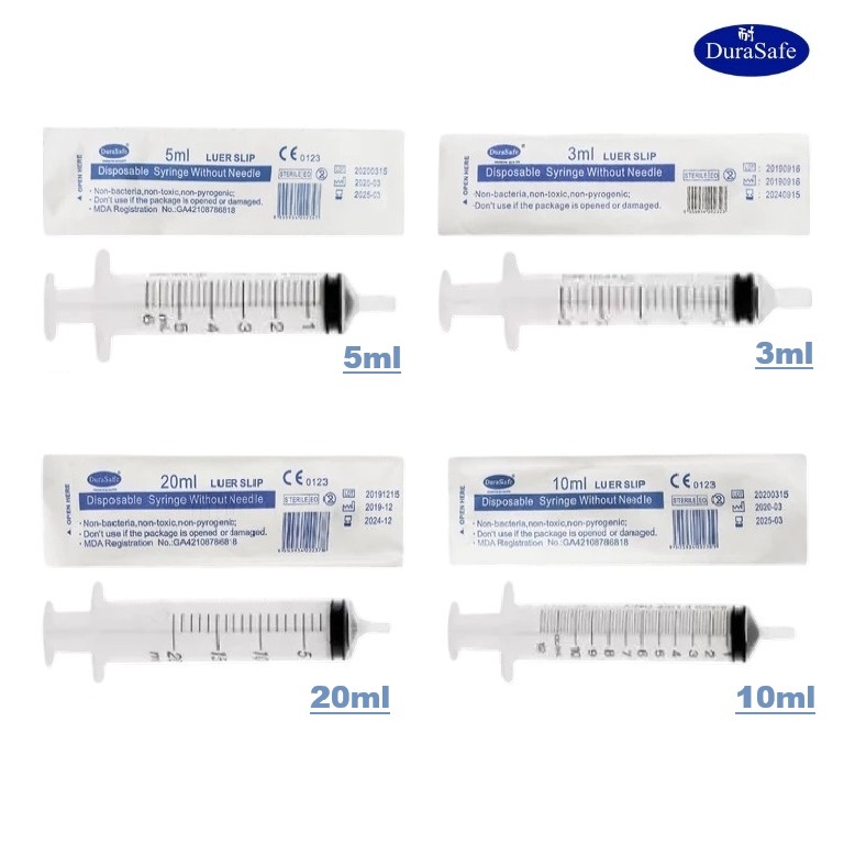 DURASAFE Luer Slip Syringe without Needle Size : 3ml, 5ml, 10ml, 20ml,1PC/PKT | Shopee Malaysia