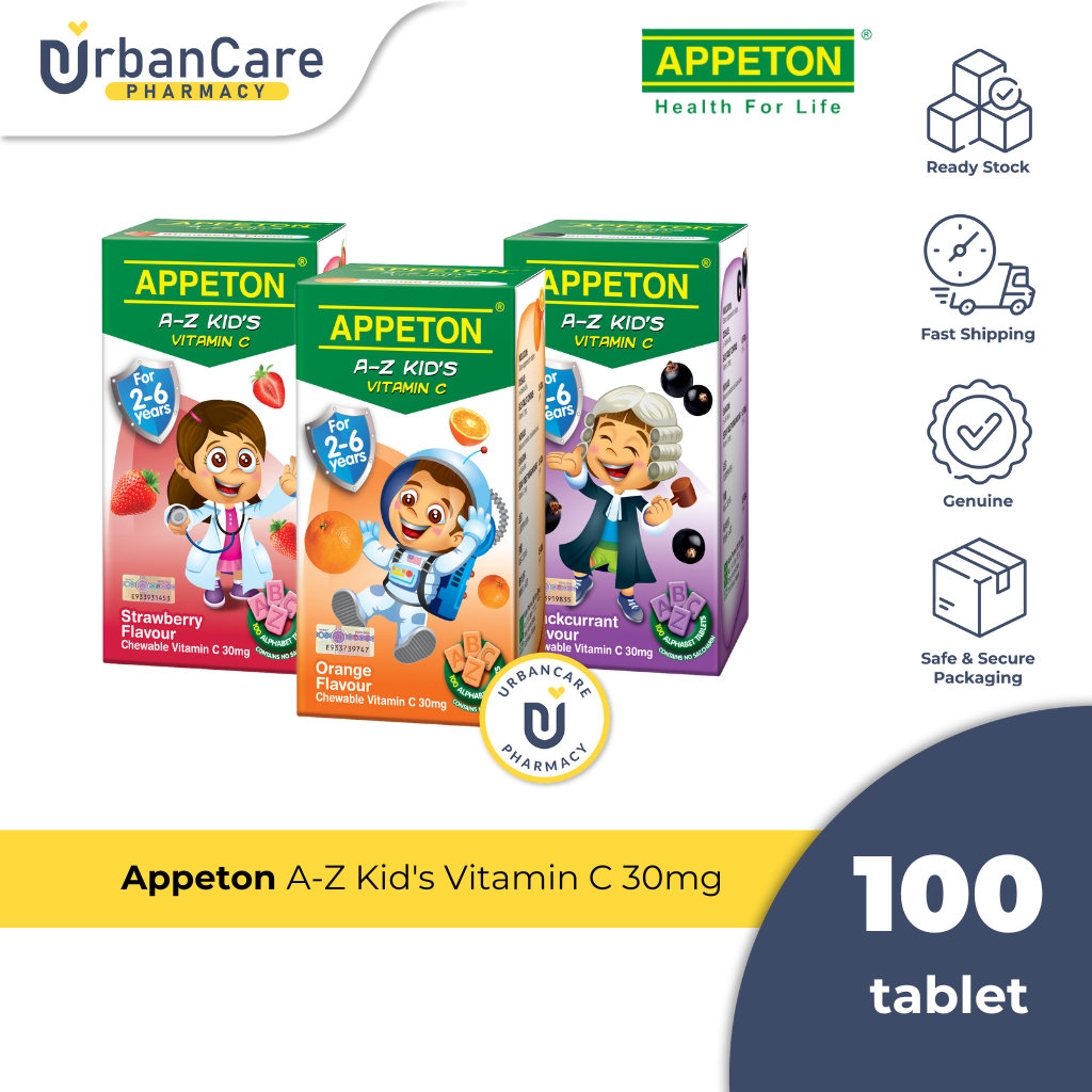 Appeton A-Z Kid's Vitamin C Tablet 30mg 100's (2-6yo) | Shopee Malaysia