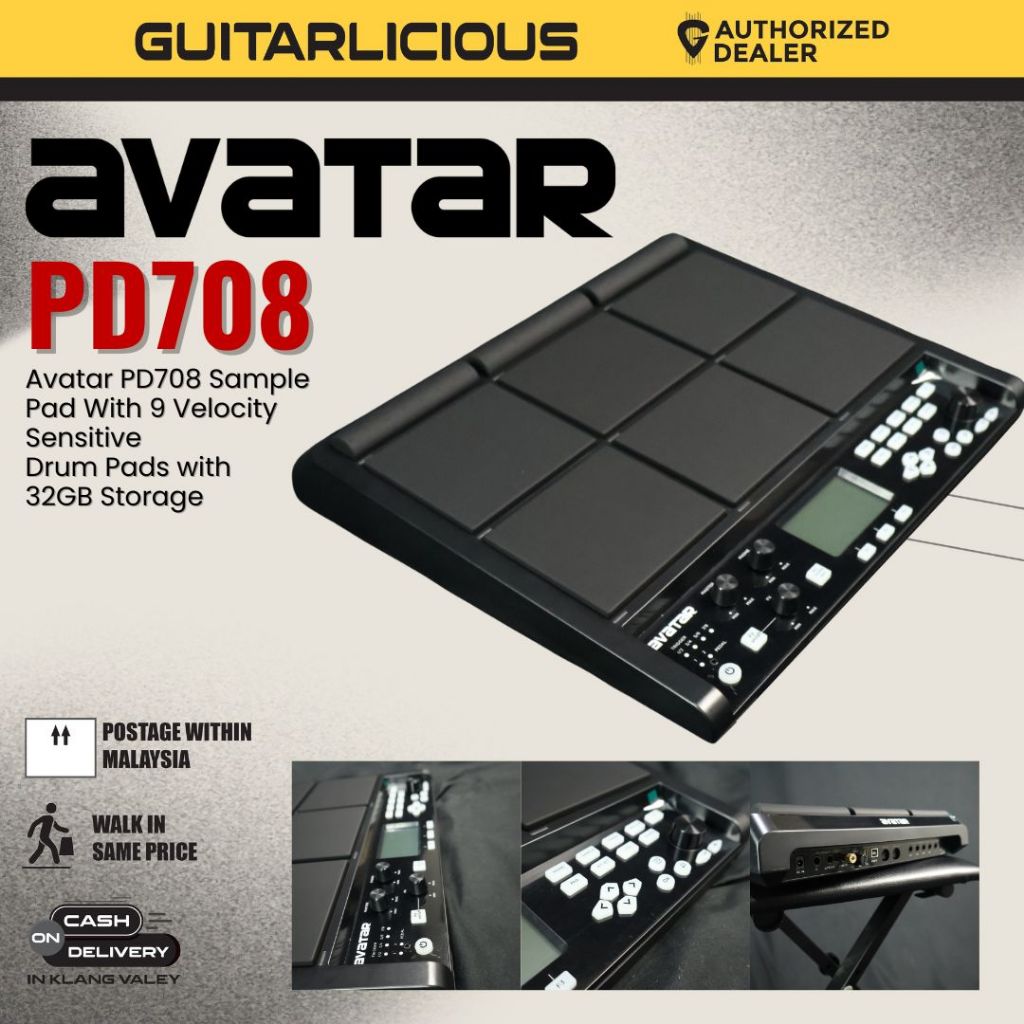 Avatar PD708 Sample Pad With 9 Velocity Sensitive Drum Pads with 32GB ...