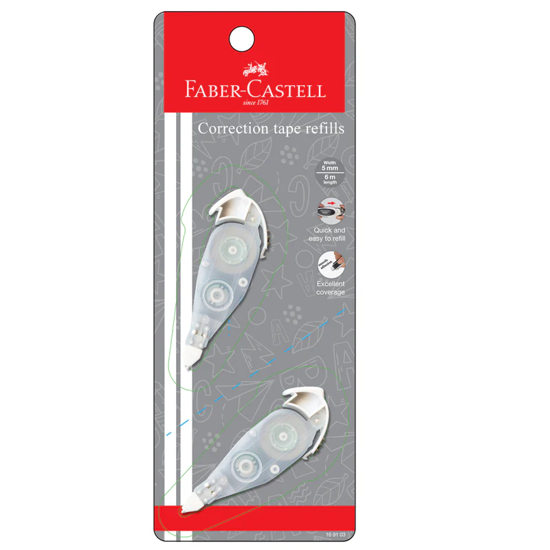 FABER CASTELL Glide Correction Tape Refill, 2x BC (144 sets per carton ...