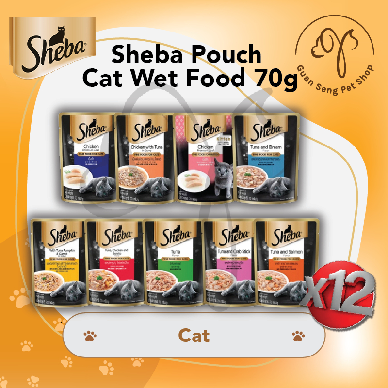 SHEBA Cat Wet Food Pouch Kitten Cat Food Cat Treat Makanan Kucing Basal ...