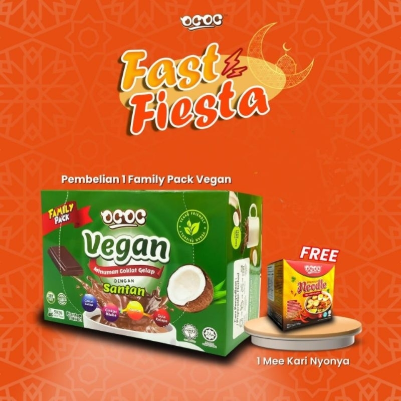 OCOC Vegàn Dark Chocolate Family Pack Dr Rizal 30 sachets + free gift Mee Kari Nyonya | Shopee ...
