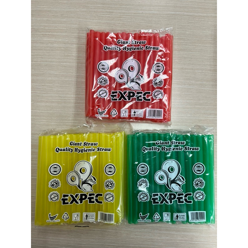 45pcs 7” Giant Straw Quality Hygienic Straw Expec Red / Green / Yellow ...