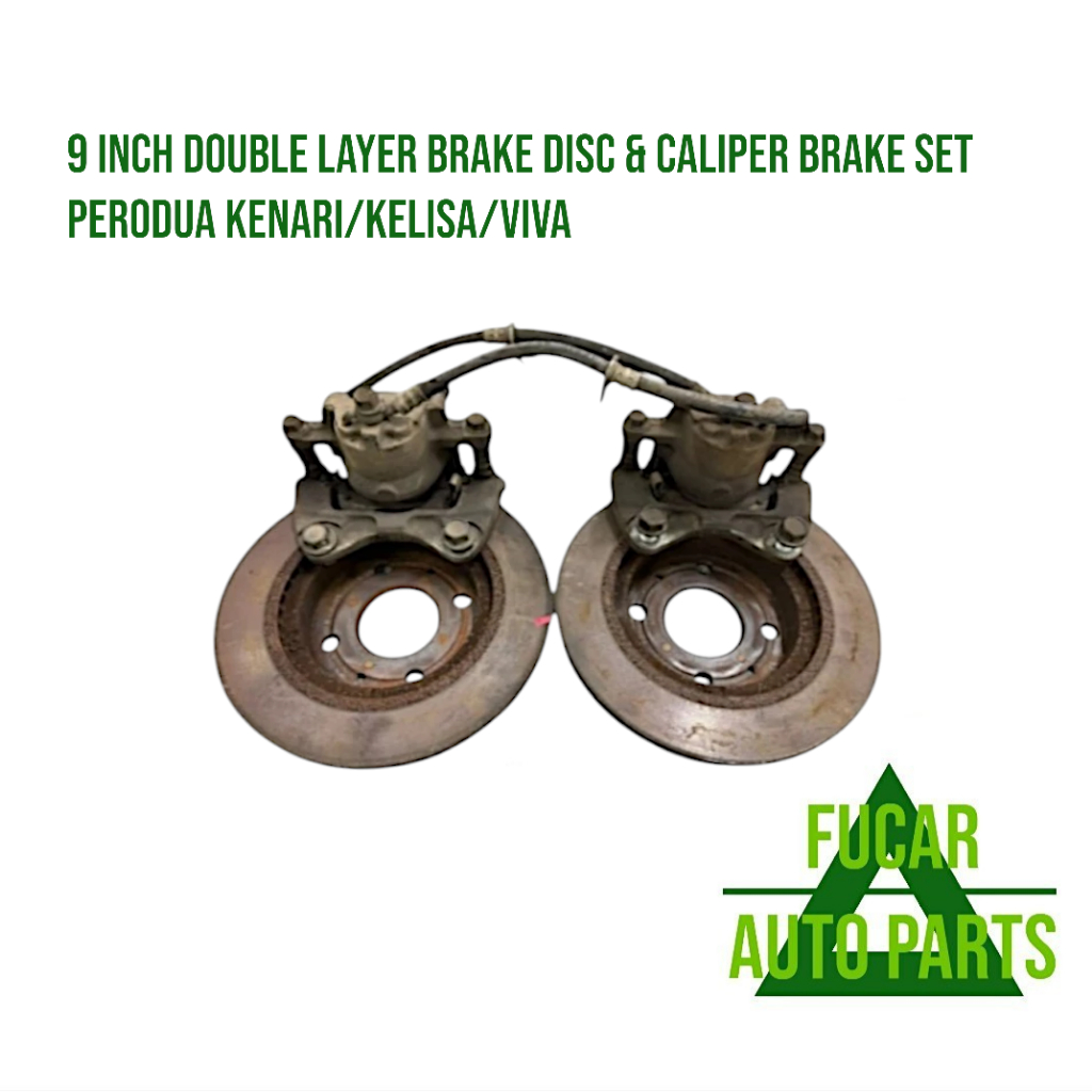 USED 9 INCH DOUBLE LAYER BRAKE DISC & CALIPER BRAKE SET PERODUA KENARI ...