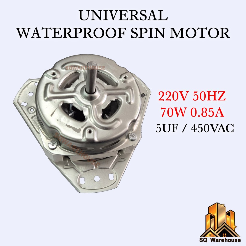 UNIVERSAL Tapak Luas Washing Machine Waterproof SPIN MOTOR 70w Semi ...