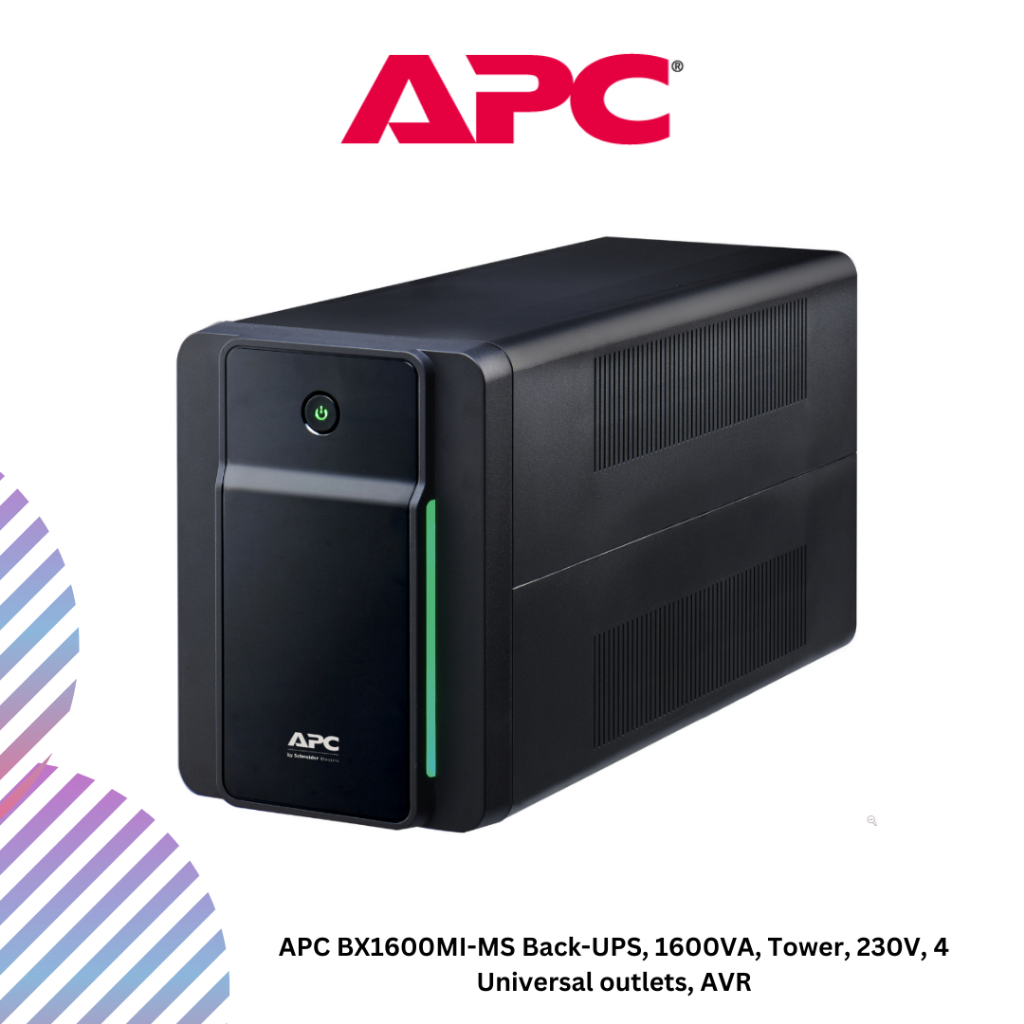 APC BX1600MI-MS Back-UPS, 1600VA, Tower, 230V, 4 Universal outlets, AVR ...