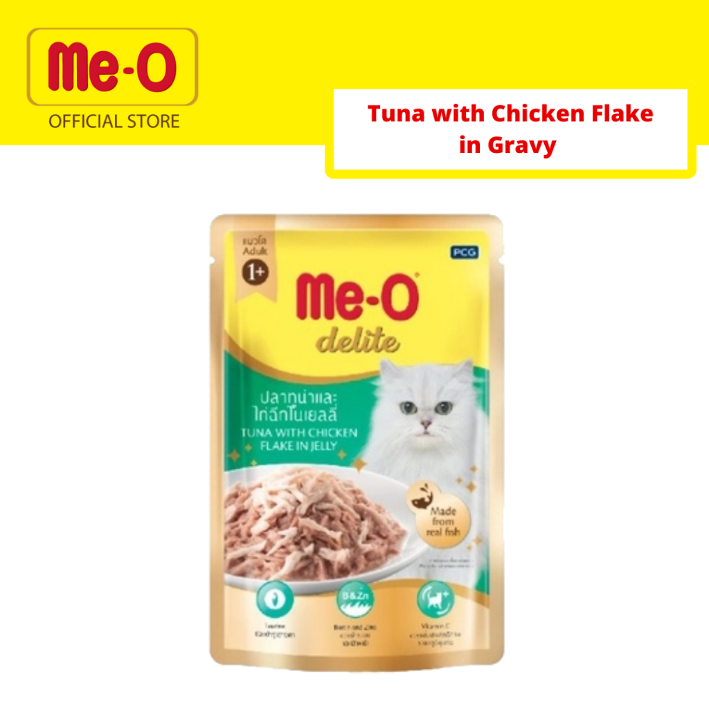 MeO Delite Premium Cat Pouch - Tuna with Chicken Flake in Gravy (70g ...