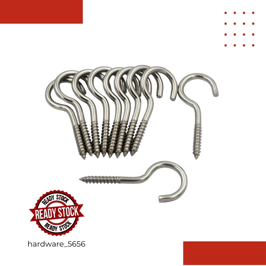 【Lelong 清仓商品】Galvanized Screw Hooks/ Ring Hook/ Cup Hook/J Hook Screws ...