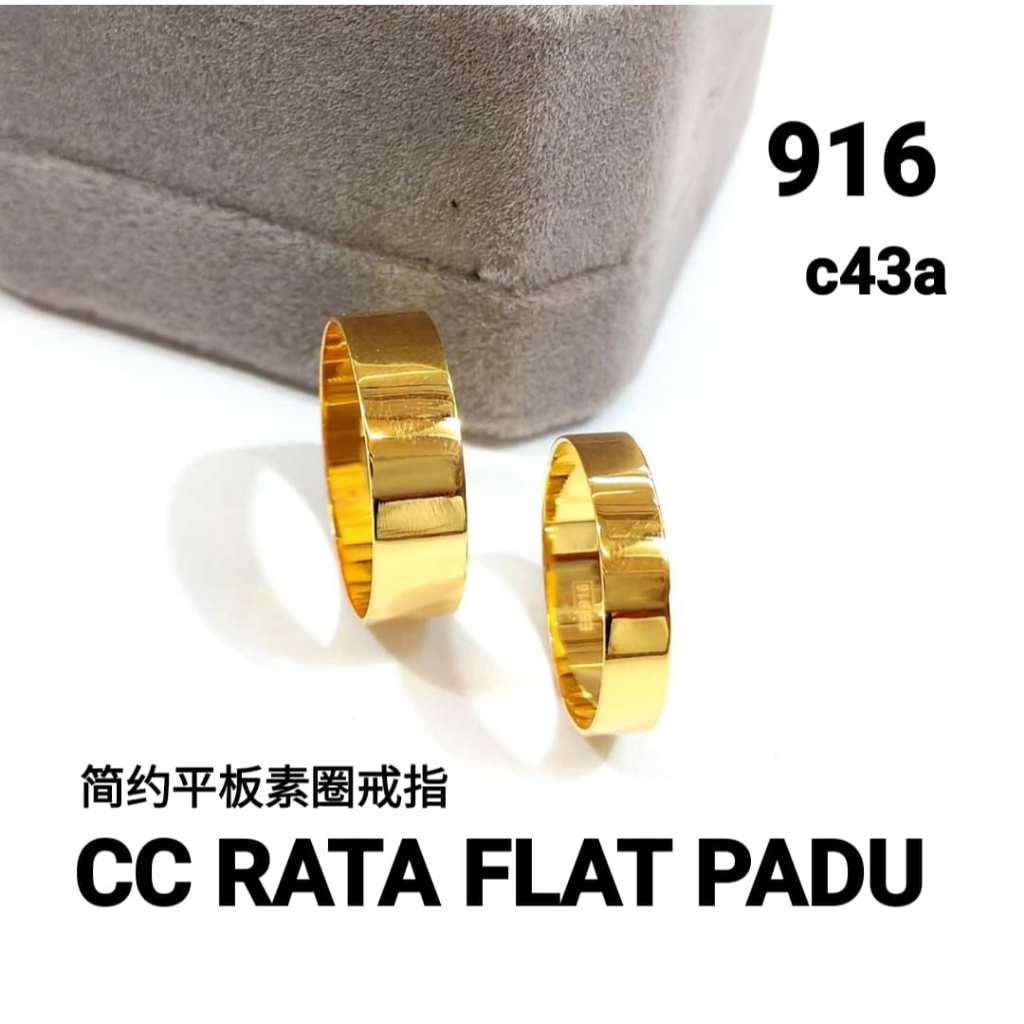 Cincin Belah Rotan Licin Rata Padu Bajet Fesyen Emas 916 1gm 916 Gold ...