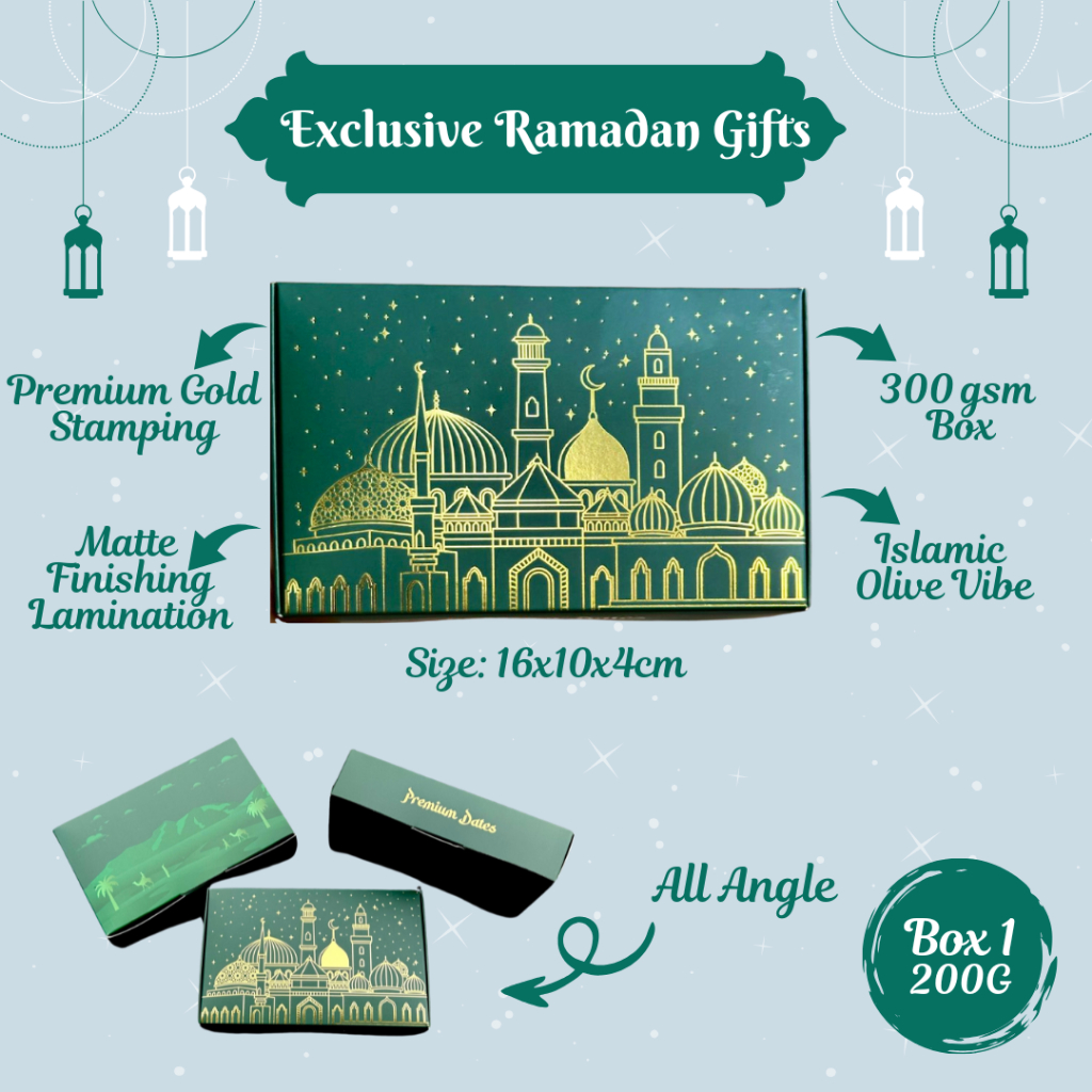 Exclusive Ramadan Gift Box with Premium Dates: 200G Kurma Ajwa Safawi ...