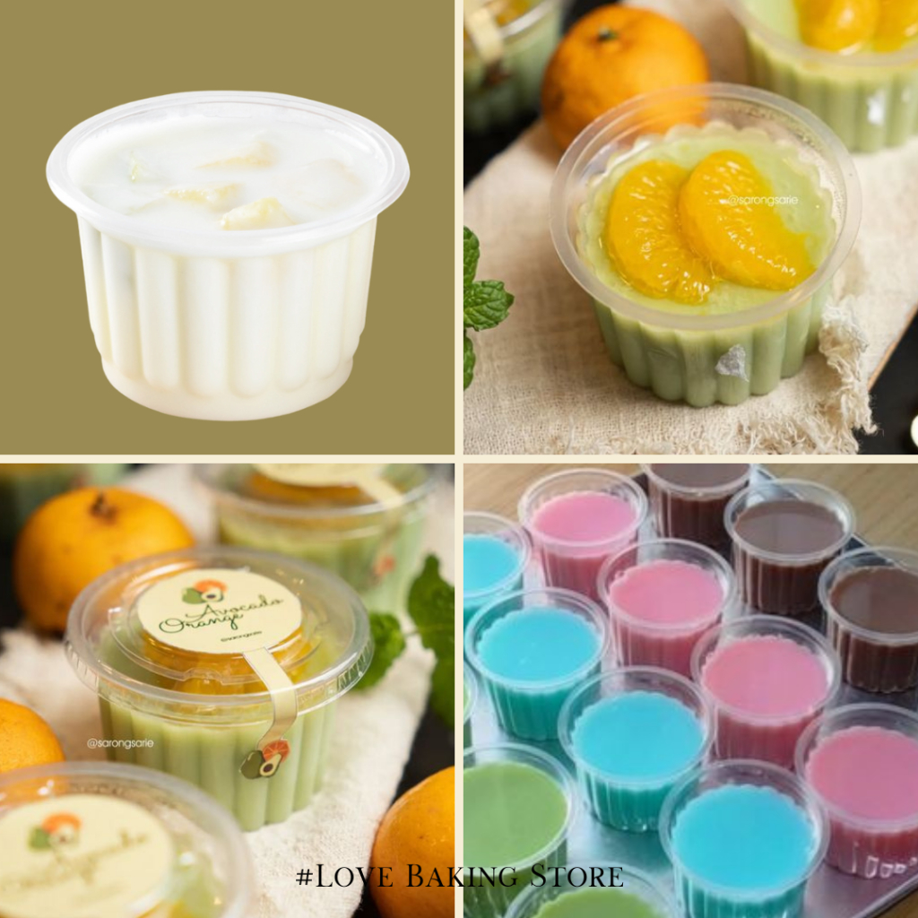 LBS • Disposable PP Blossom Cup Pudding Cup Dadih Cup Lid Agar-agar ...