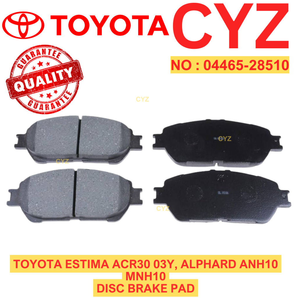 FRONT Brake Pad (04465-28510) TOYOTA ESTIMA ACR30 03Y, ALPHARD ANH10 ...