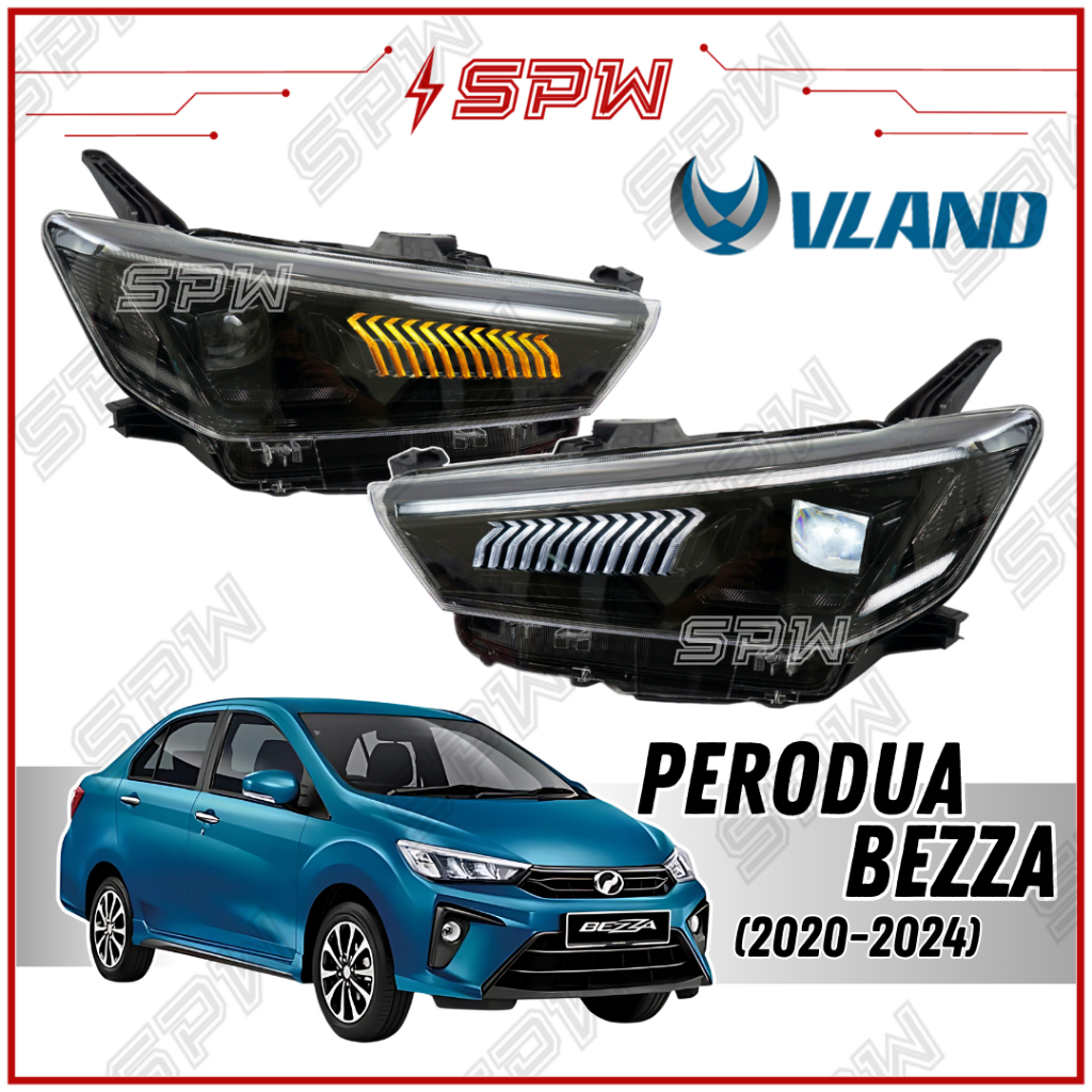 Perodua Bezza (2020-2025) VLAND V2 Headlamp Headlight Head Lamp Head ...