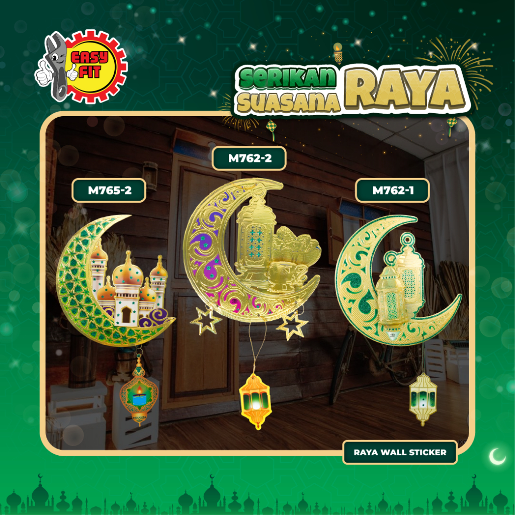 Hari Raya Wall Decoration Ceiling Glitter Hanging Deco Rumah Raya ...