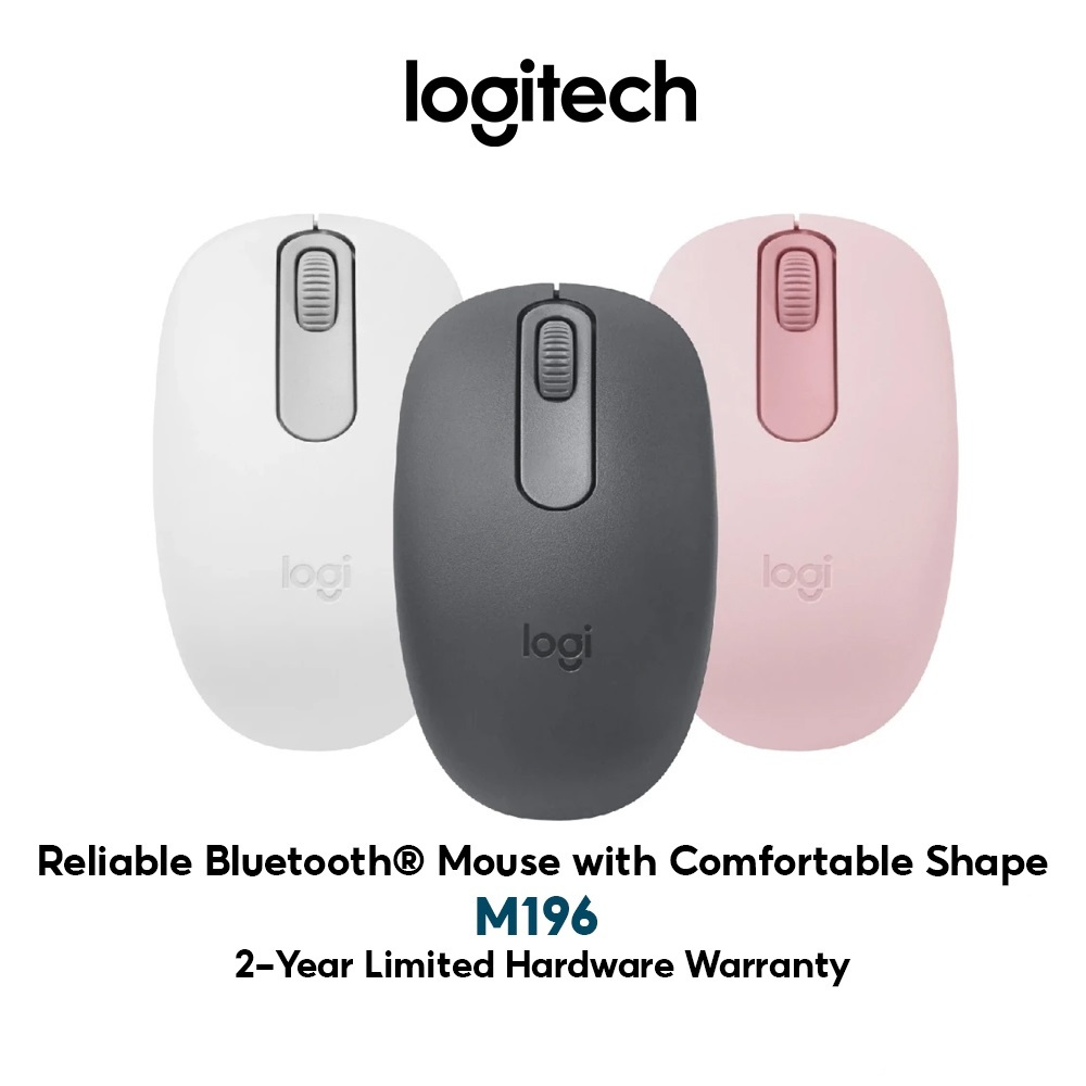 Logitech M196 Bluetooth Wireless Mouse - Off-White/Rose/Graphite | Shopee Malaysia