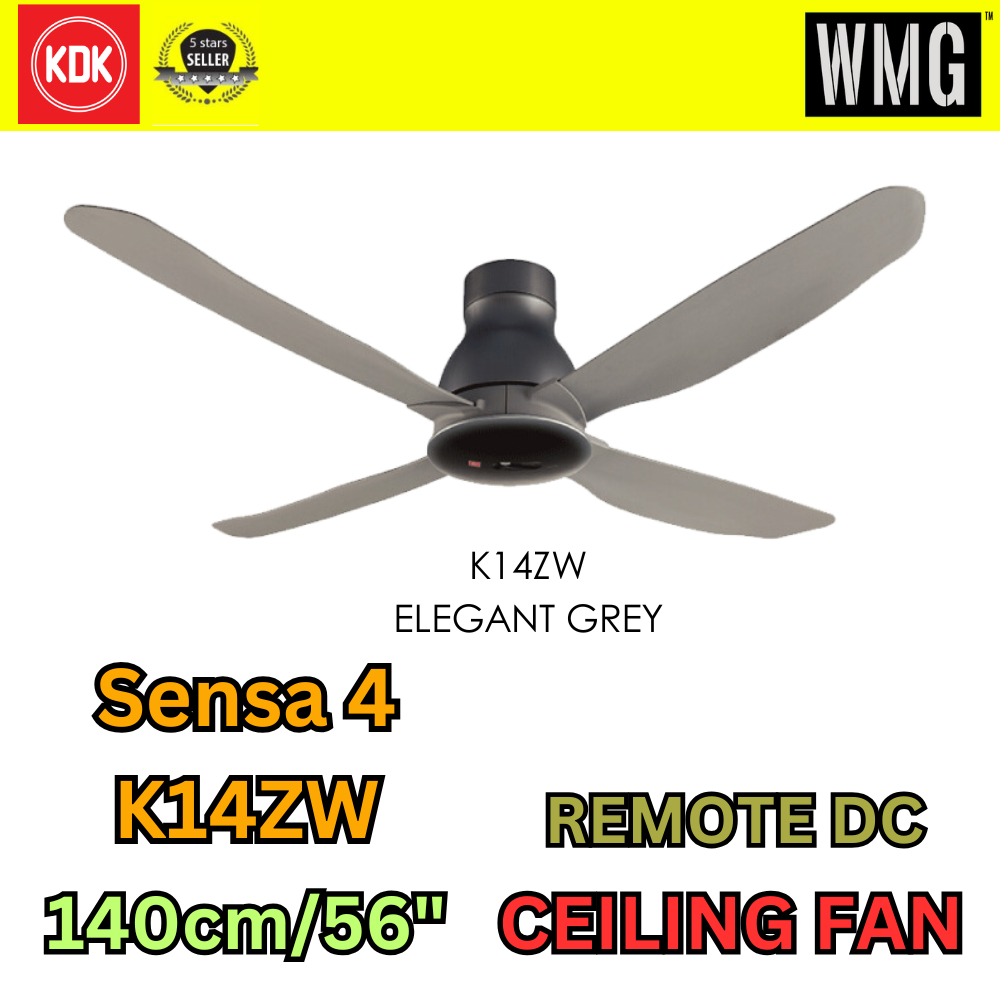 KDK CEILING FAN 56" 4 BLADE REMOTE SENSA 4 K14ZW | Shopee Malaysia