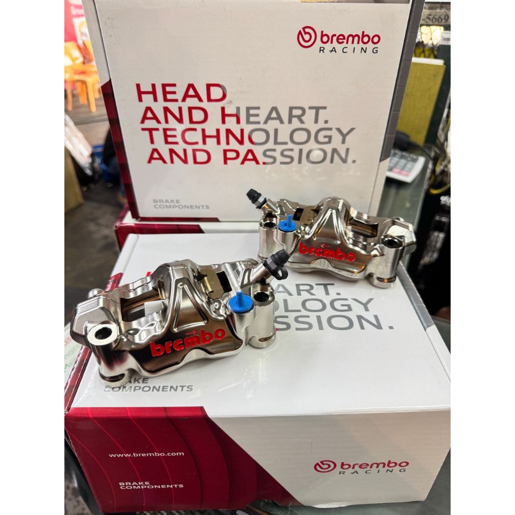 BREMBO GP4RX chrome 108MM 100mm BRAKE CALIPER GP4R-X LEFT RIGHT SET KIRI KANAN ORIGINAL BREMBO ...