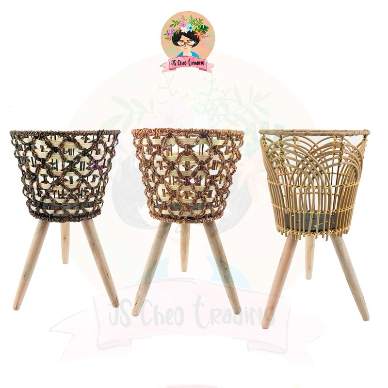🔥Ready Stock🔥Bakul Rotan🔥Pasu Berkaki Flower Pot Rotan Pasu Bunga ...