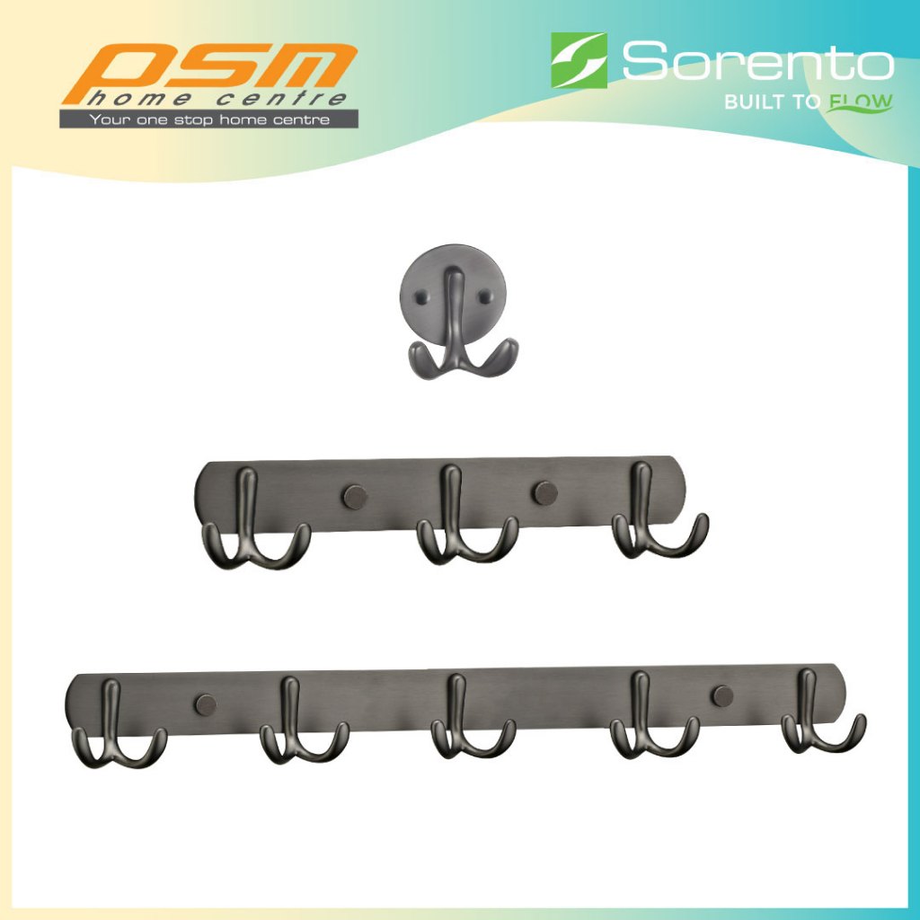 SORENTO Stainless Steel 304 Gun Metal Finishing Hook Bar SRT369-1-GM ...