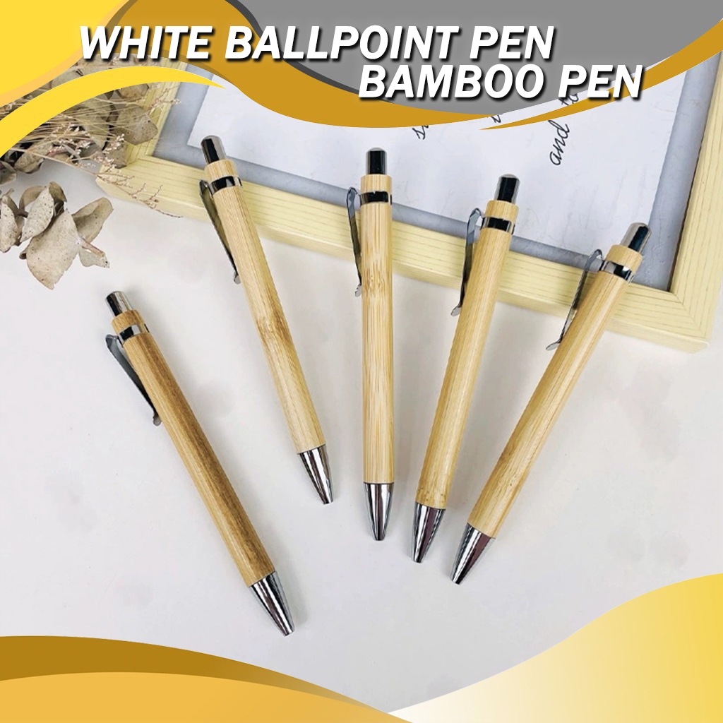 White Ballpen, Bamboo Pen Using Laser Decal Uv Stickers Sublimation ...