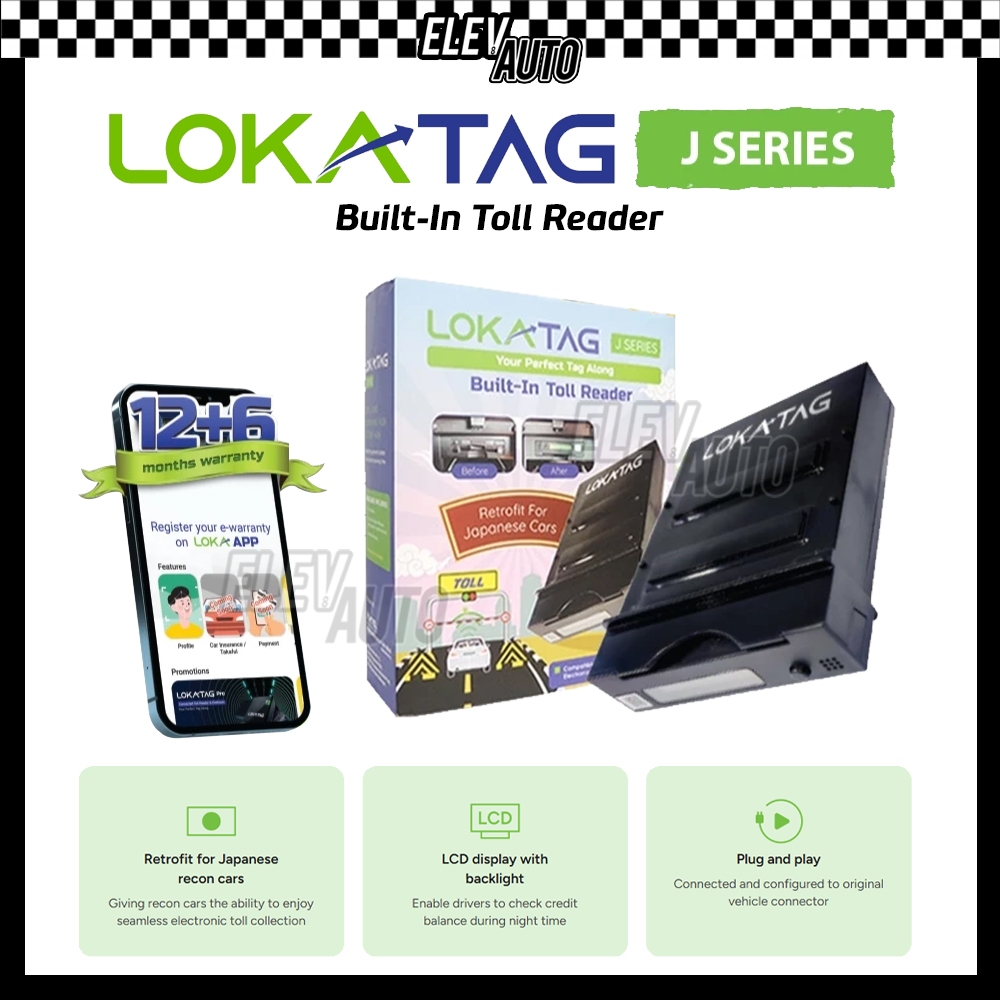 LOKATAG J-Series Built-in Toll Reader RECON Car ETC System Toyota Honda ...