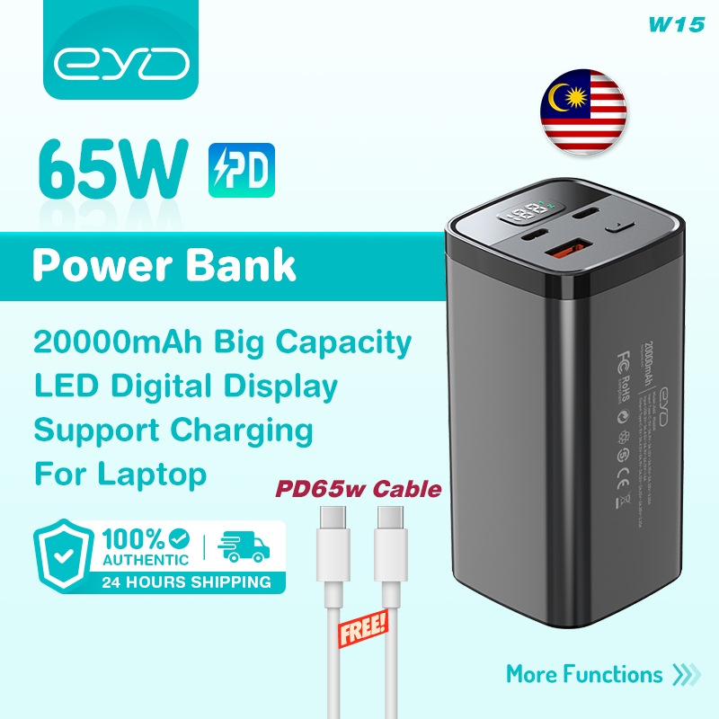 EYD JS65 20000mAh PD65W Power Bank Super Fast Charging Powerbank For ...