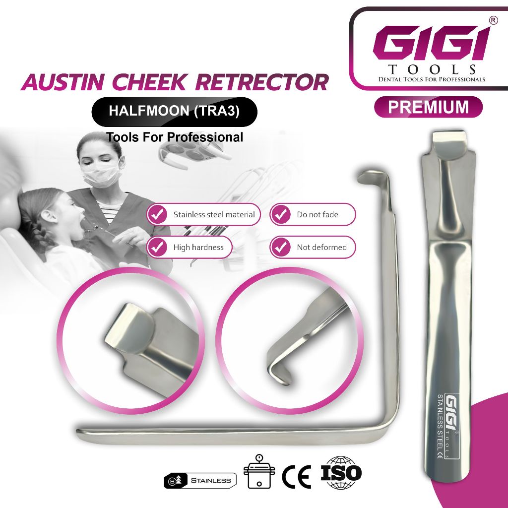 GIGI Tools Dental Austin Cheek Retractor Round Stainless Steel Oral ...