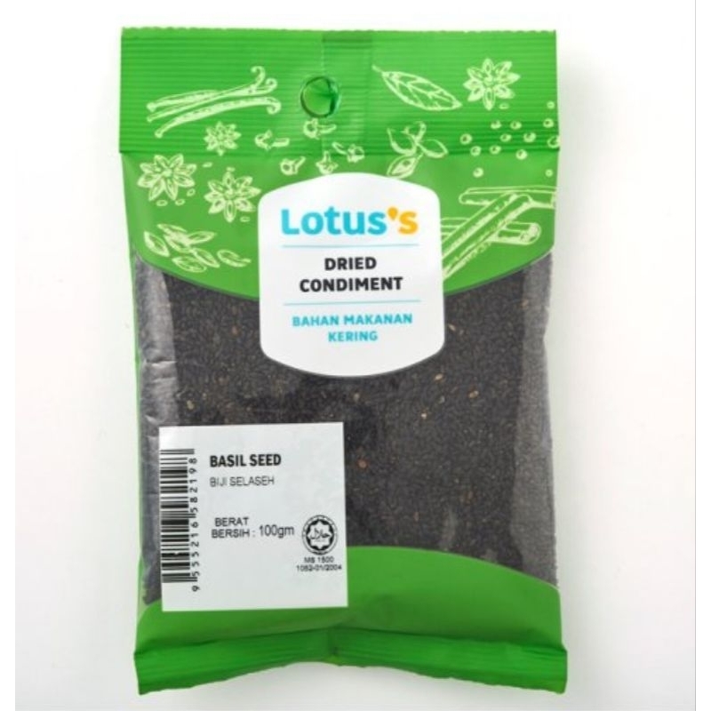 LOTUS Halal Basil Seed |Biji Selasih 100g | Shopee Malaysia