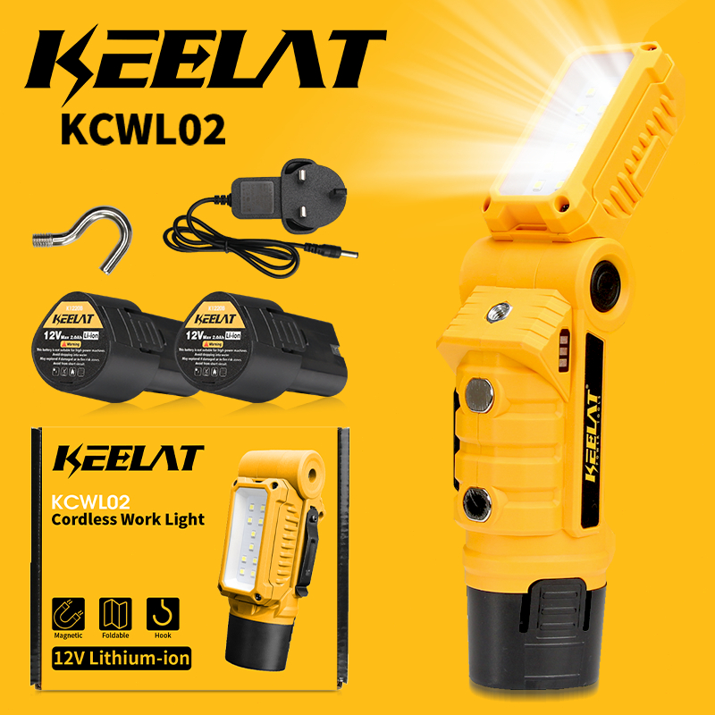 KEELAT KCWL02 Cordless Work Emergency Light 2 Modes 180° Foldable ...