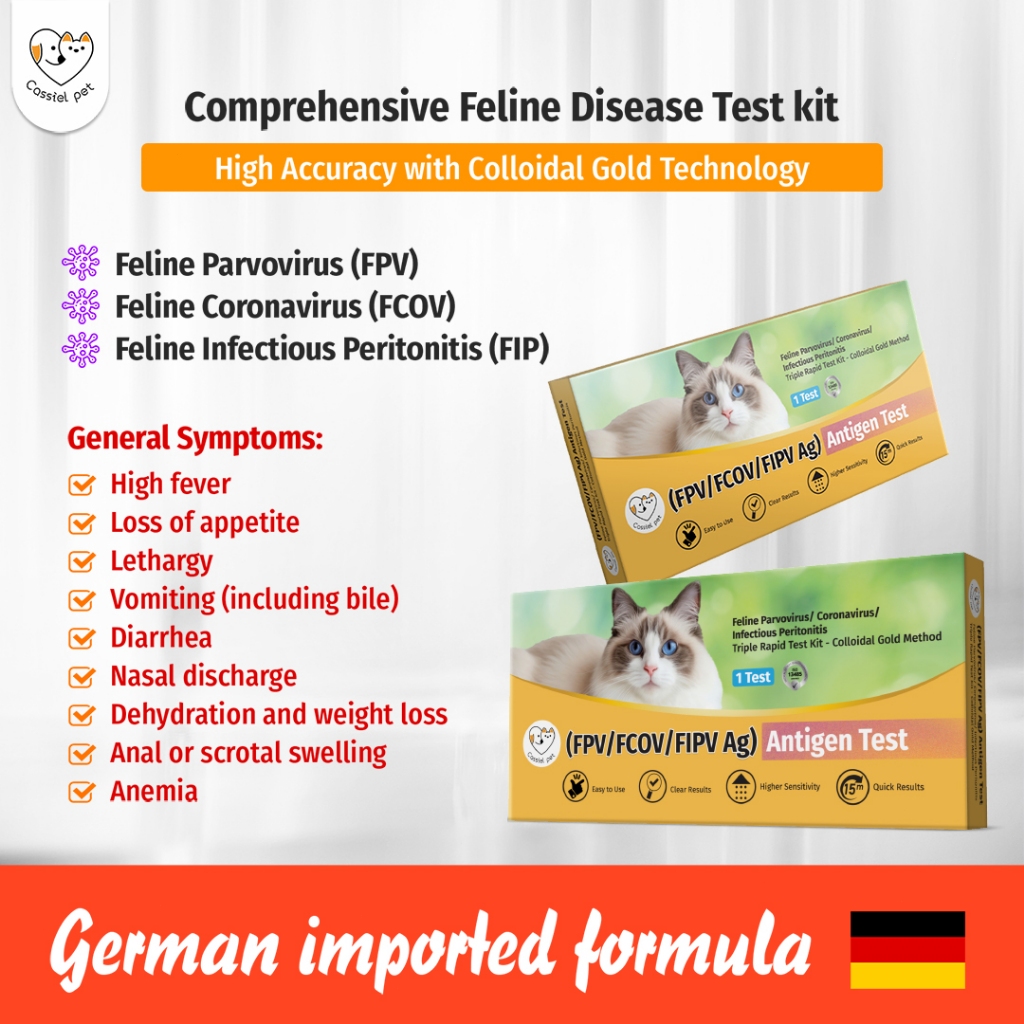 Cassiel Pet 3 In 1 Virus Rapid Test Kit For FPV FCOV FIP Fever Cough ...