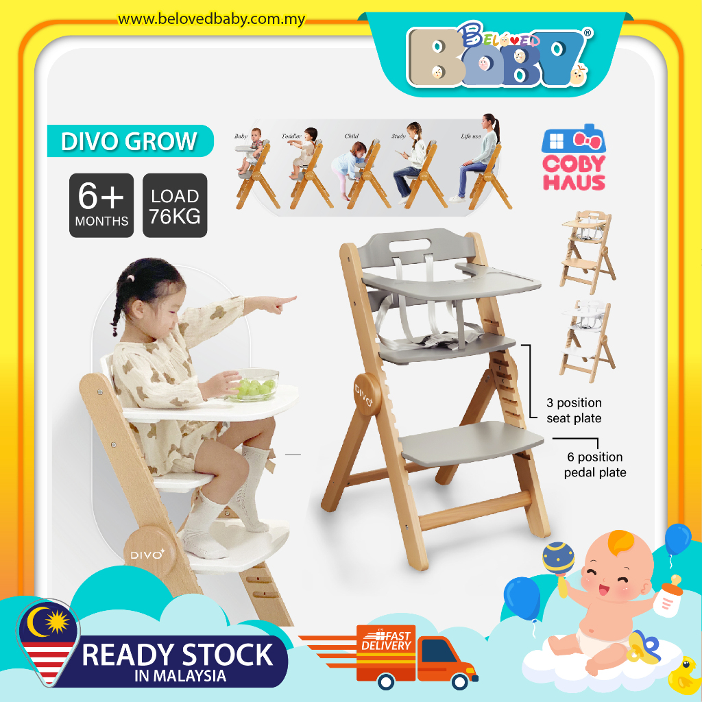 Coby Divo Grow Wood Baby Highchair (Load 76kg) | Shopee Malaysia