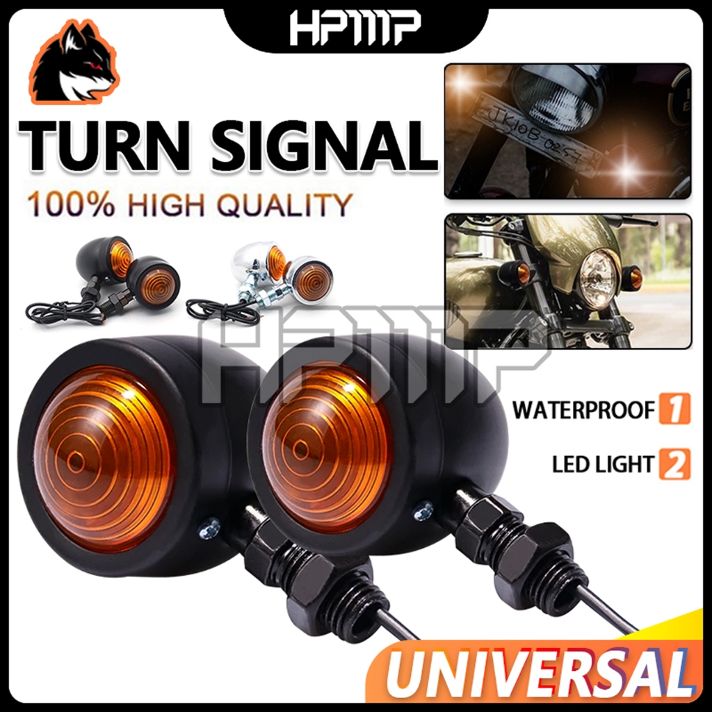 Turn Signal Light Indicators LED Mini Metal Chrome Turning Signal Light ...