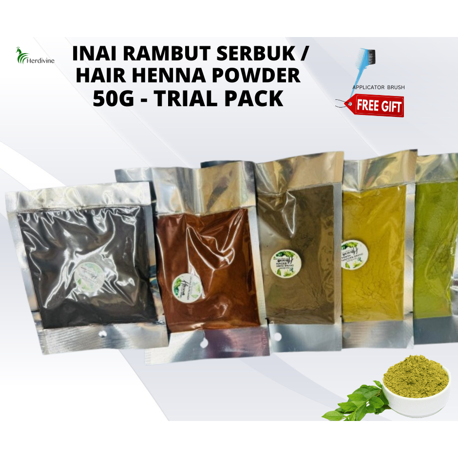 INAI RAMBUT SERBUK-HAIR HENNA POWDER-TRIAL PACK 50g-LIMITED EDITION ...