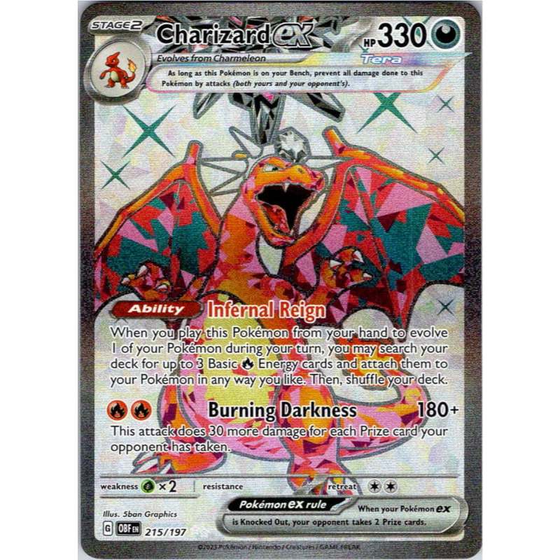 Charizard Ex 215/197 SV3 Obsidian Flames OBF Ultra Rare | Pokemon Card ...